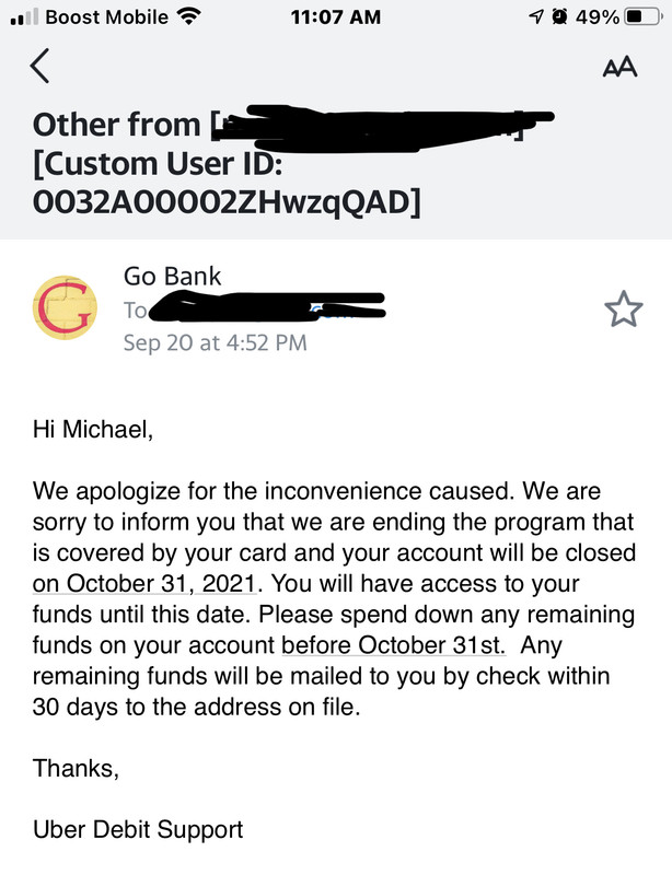 Concerning GoBank Cards : r/uberdrivers