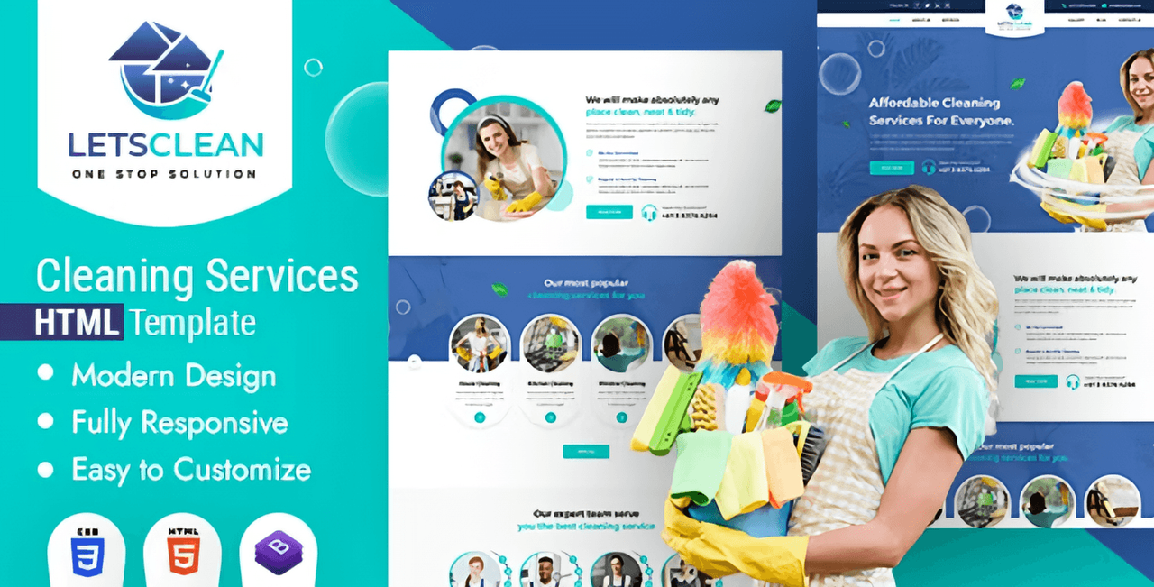 LetsClean - Cleaning Services HTML Template – Bliter GPL