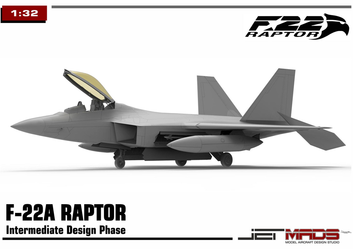 1/32 - Lockheed Martin F-22A Raptor resin kit by Jetmads - 3D renders ...