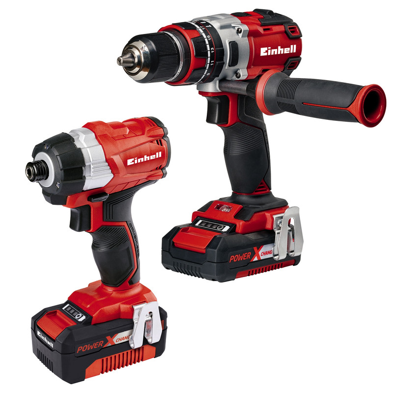 Einhell Power X-Change Brushless Power Tool Set 18V - Combi Drill and ...
