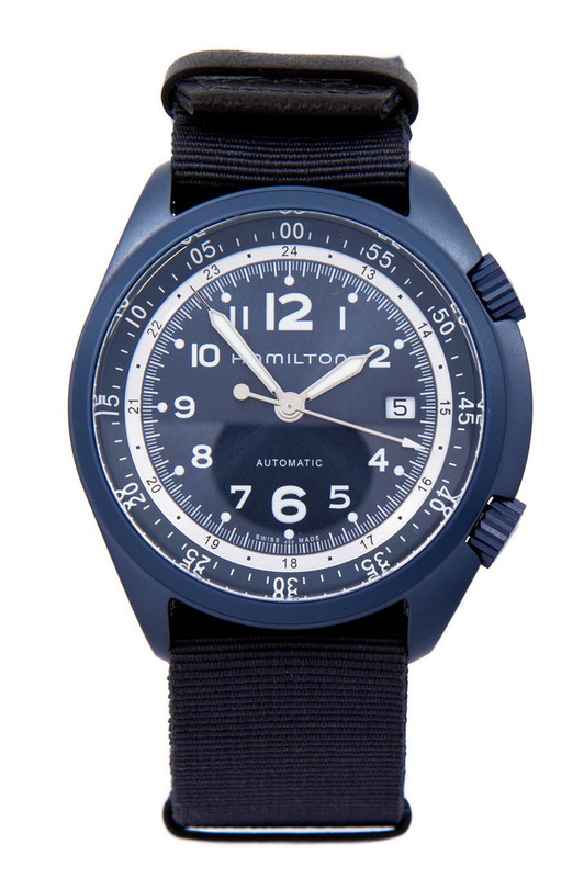 Продаден - Hamilton Khaki Pilot Pioneer Blue Aluminum Automatic ...