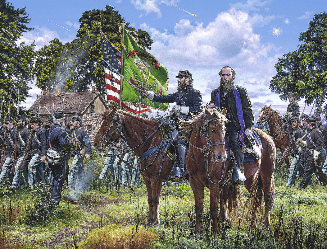 Civil americana,antietam, Rev William Corby, coronel Patrick Kelly ...