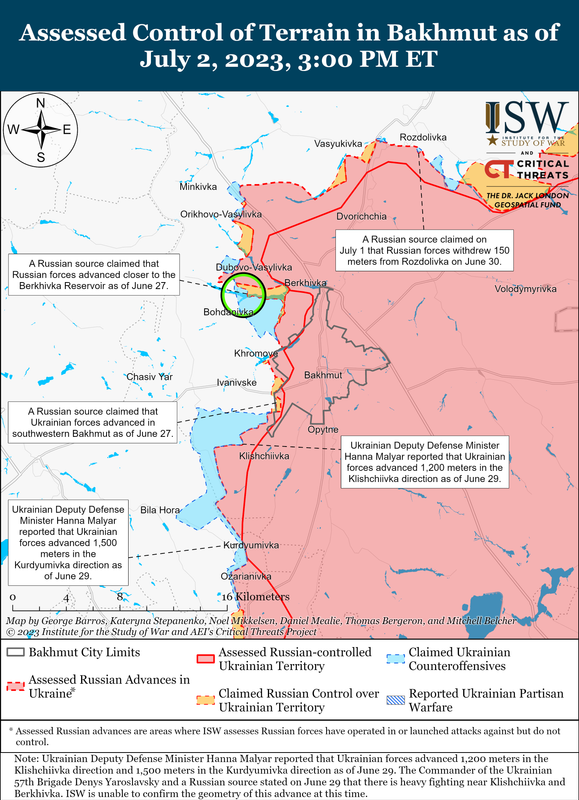 Bakhmut Battle Map Draft July 02,2023 — Postimages