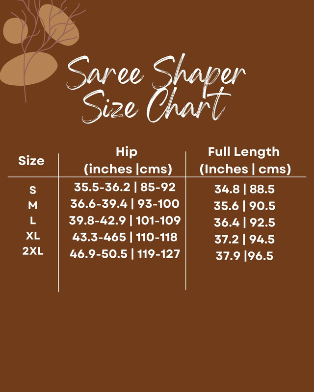 Saree Shaper Size Chart — Postimages
