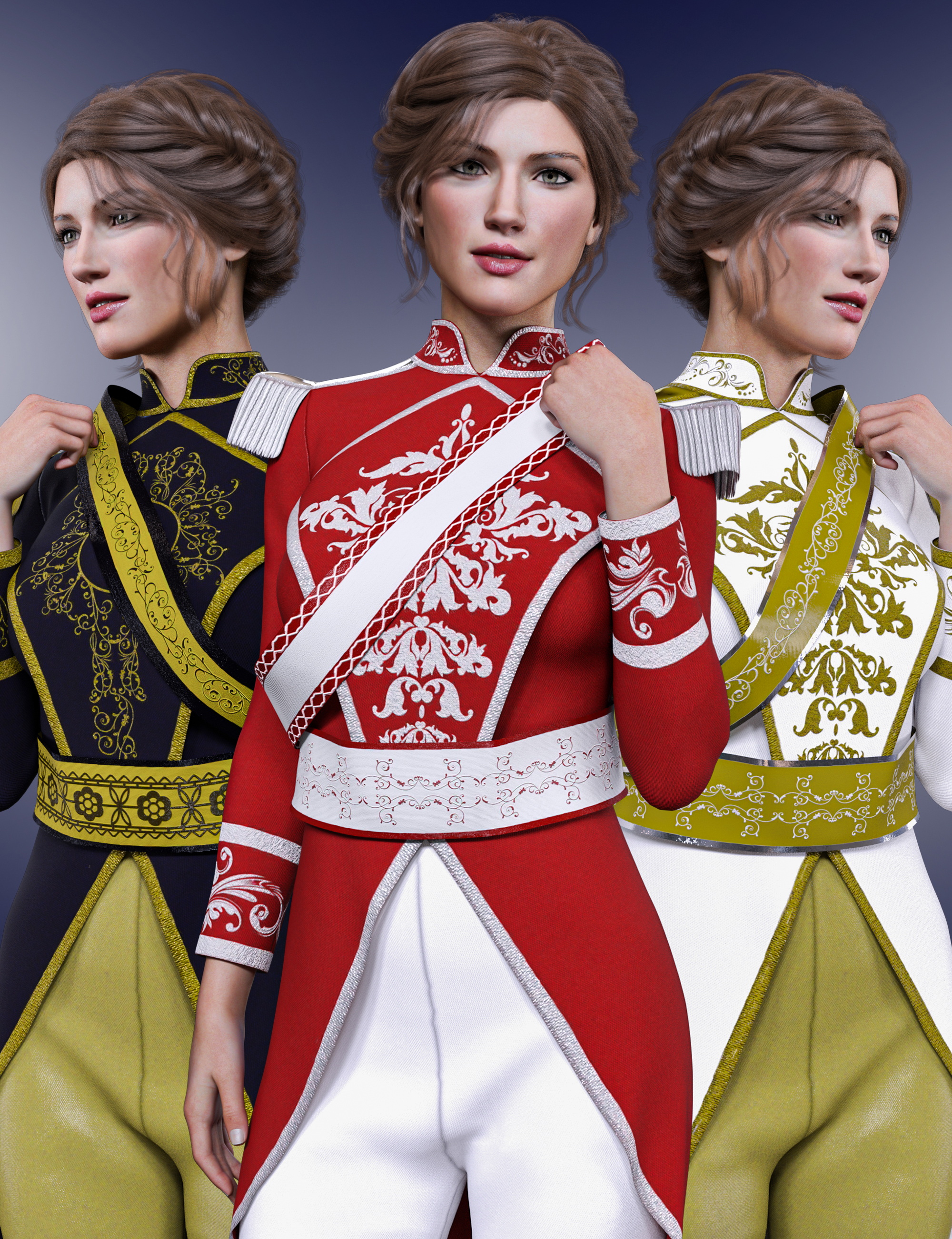 (FILLED) DForce Royal Princess Outfit + Textures - Free Daz 3D Models