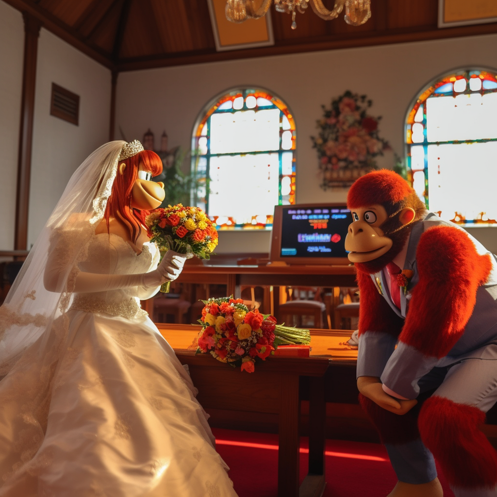 wedding with Donkey Kong and Asuka Neon Genesis — Postimages