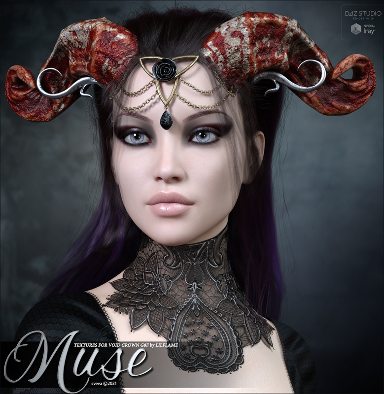 (ON THE BLOG) Muse Textures For Void Crown G8F - Free Daz 3D Models