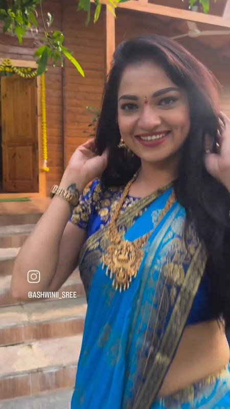 Ashwini Sexy Big Open Navel in Blue Saree mp4 snapshot 00 10 476 — Postimages