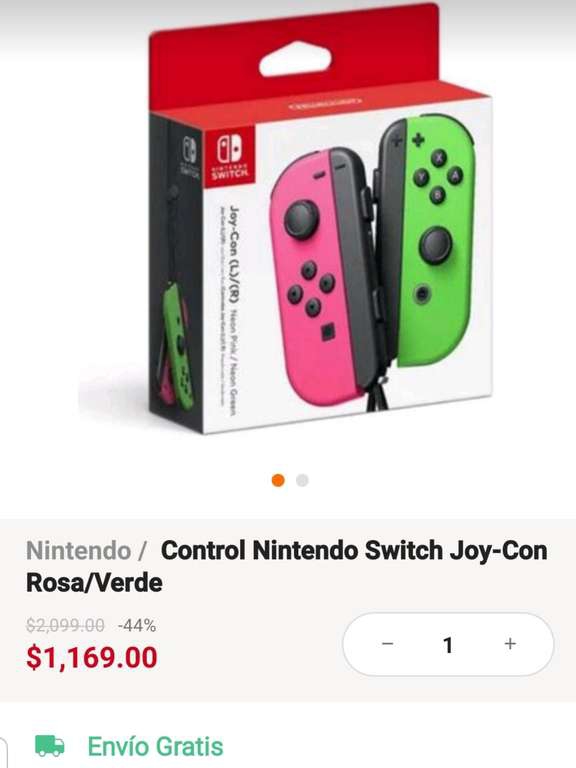 Linio: Control Nintendo Joy-Con rosa/verde