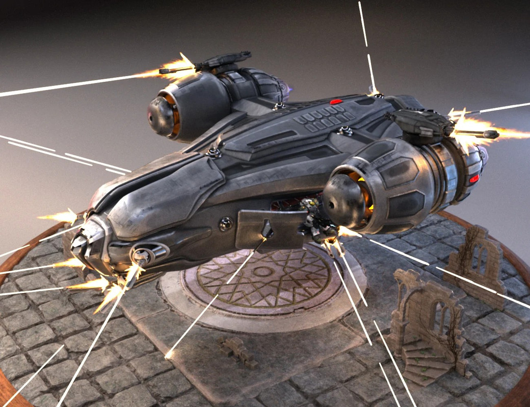 (FILLED) ATVE Warhawke Gunship - Free Daz 3D Models