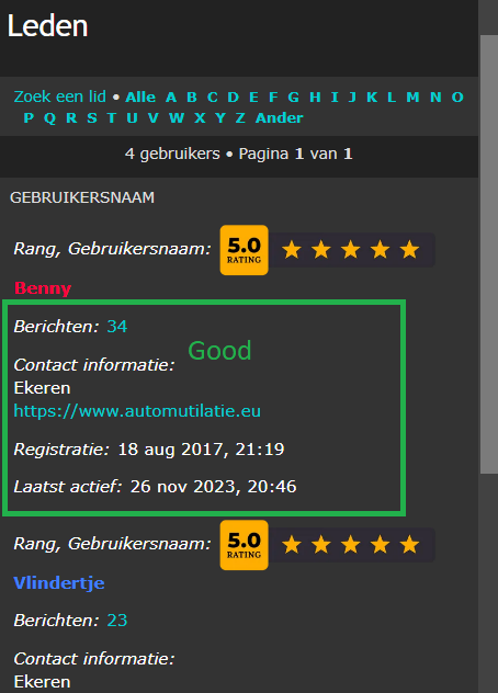 phpBB • Mobile view memberlist en teampage