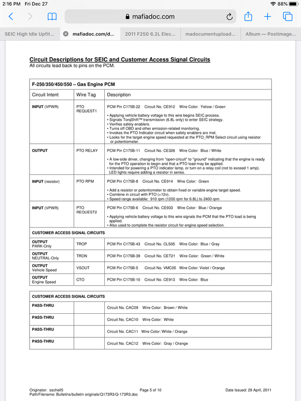 SEIC High Idle Upfitter Switch - Page 10 - Ford Truck Enthusiasts Forums