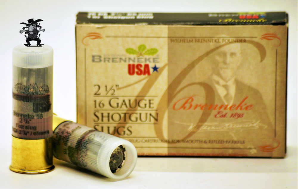 BRENNEKE 16 GA / 2½" Original 1oz 417g Slug Smooth & Rifled Bore Slugs ...