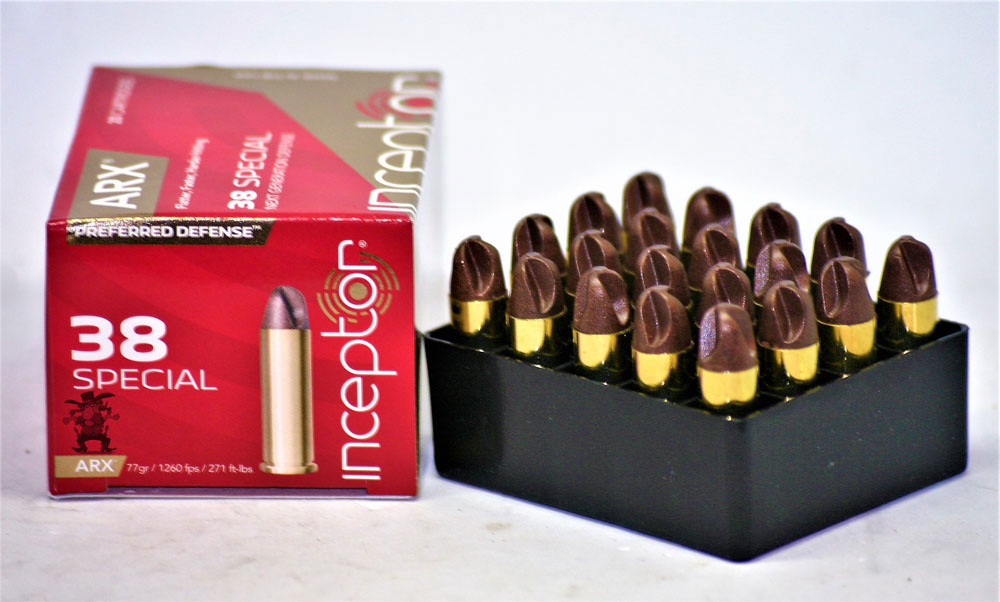 38 Special ARX Inceptor 38 SPL LOWRECOIL MATRIX ARX PROJECTILE 77 GR 20 ...