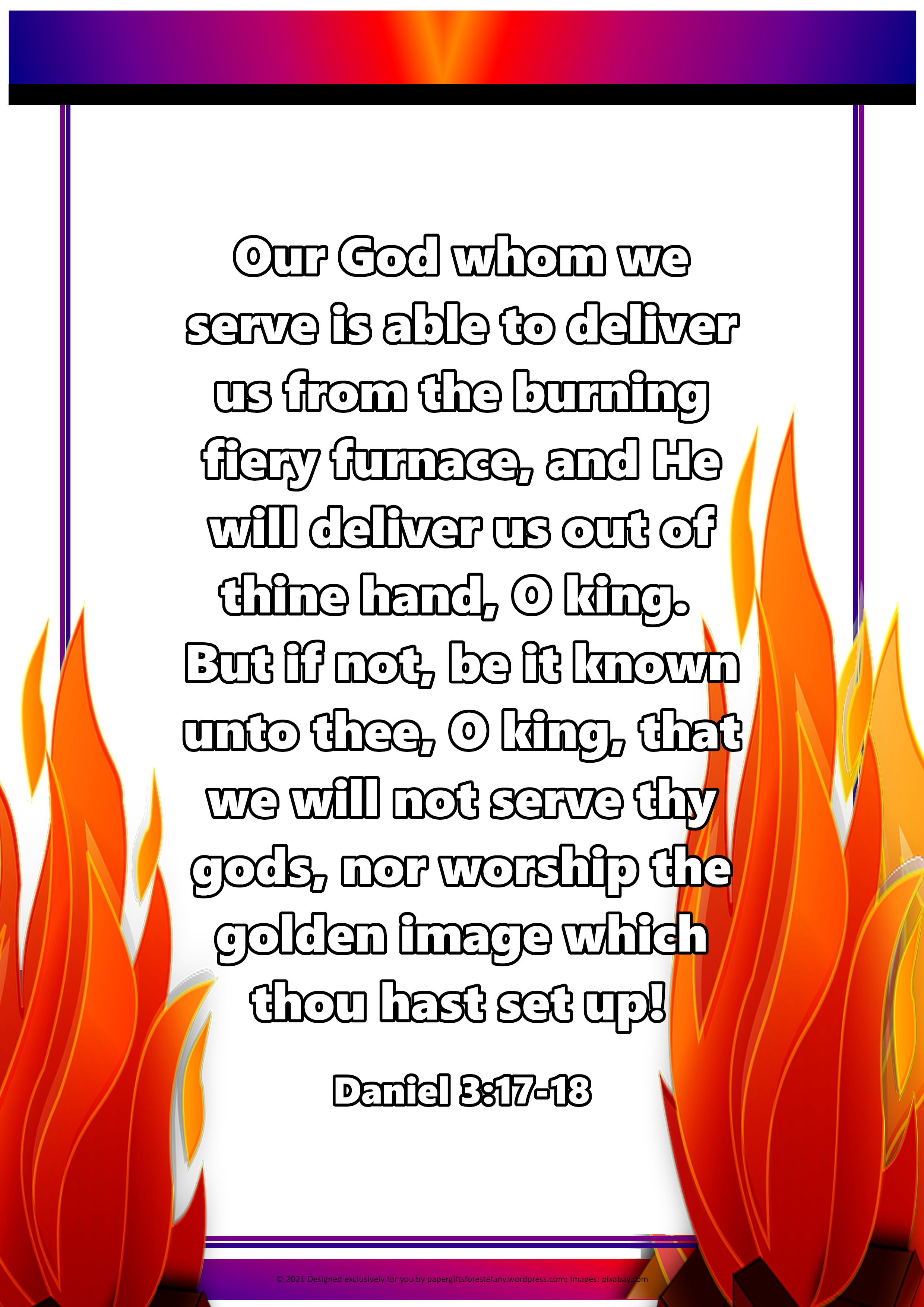 PGFE Daniel3 17 18 Scripture doodle A4 — Postimages