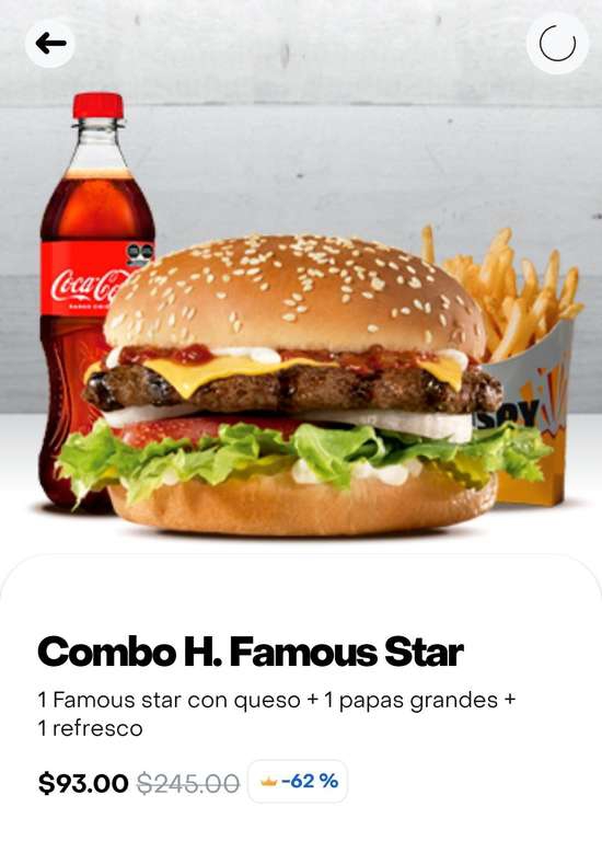 Rappi | CDMX | Carls Jr. | Combo H. Famous star