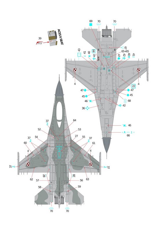 1/48 - G.D./L.M. F-16 Fighting Falcon/Viper family by Kinetic - F-16A ...