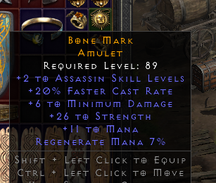 Xh23 Sin Amulet 2-20 26str 6min 11mana 7reg - Topic - d2jsp