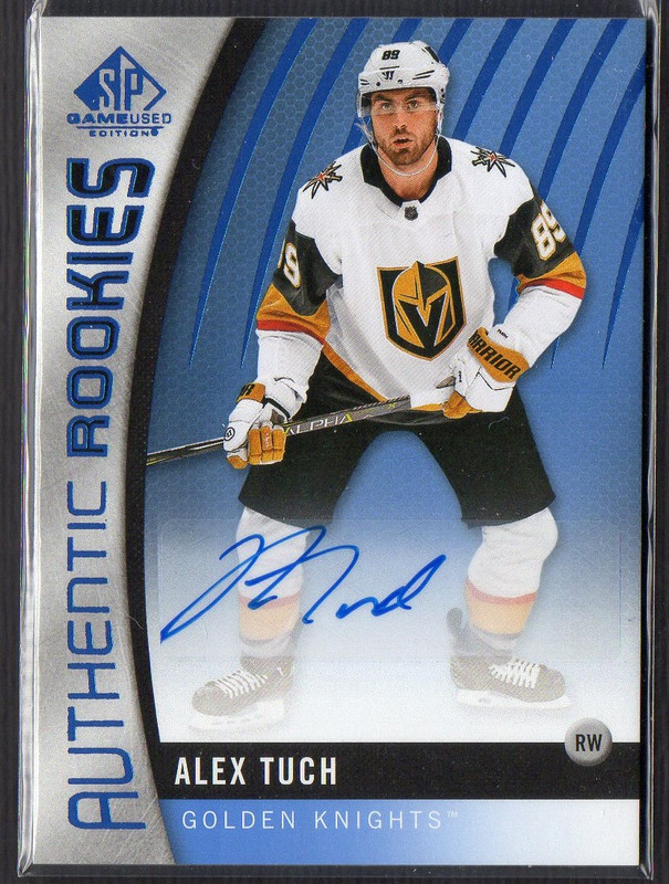 2017 18 SP Game Used Autographs Blue 177 Alex Tuch D — Postimages