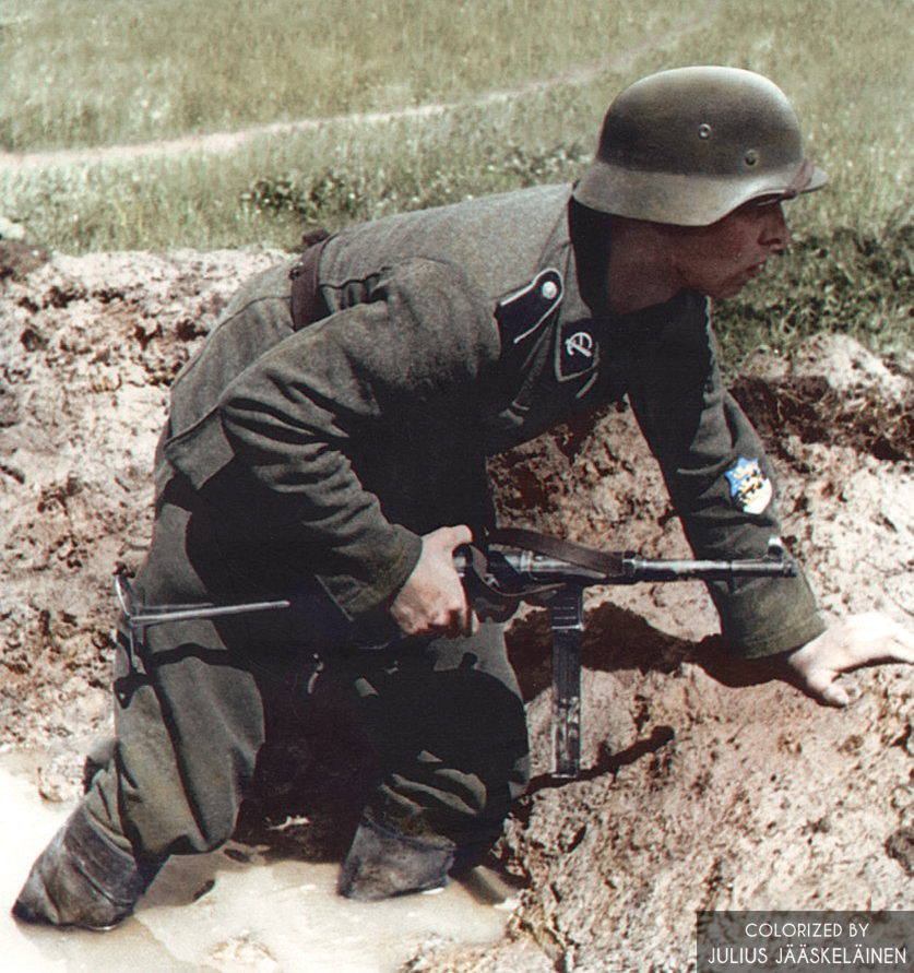 A Estonian soldier from the 20th Waffen SS Grenadier Division of the SS ...