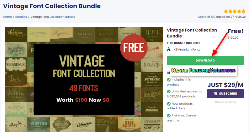 [Expired] Vintage Font Collection Bundle - 49 Premium Fonts - Giveaways ...