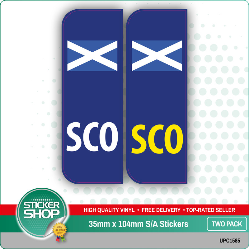 2 x SCO FLAG SCOTLAND CAR NUMBER PLATE VINYL STICKERS | eBay