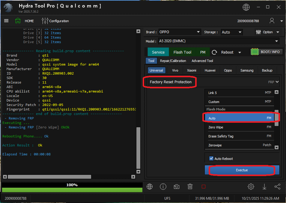 GSM-Forum - Oppo A5 2020 CPH1931 frp remove by Hydra Tool done
