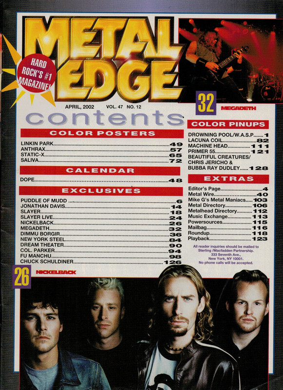 Metal Edge (Apr 2002) [US Zine] • Heavy Metal Rarities Forum
