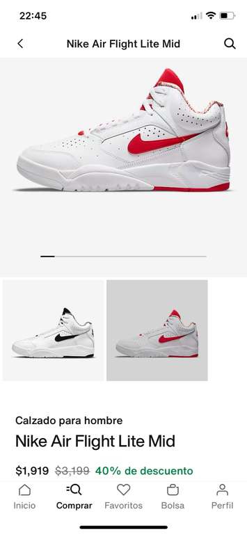 Nike: Tenis air flight lite mid rojos