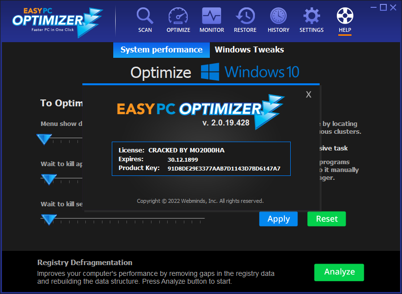 Programy :: Webminds Easy PC Optimizer 2.0.1.9.428 (x32/x64)[ENG][Crack ...