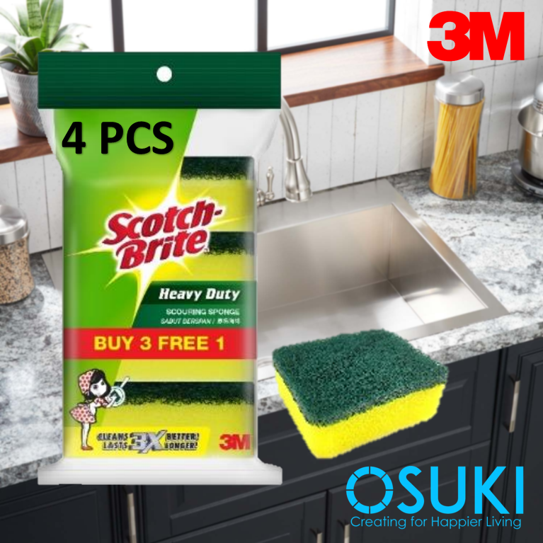 3M Scotch Brite Scouring Sponge (4pcs/pack)