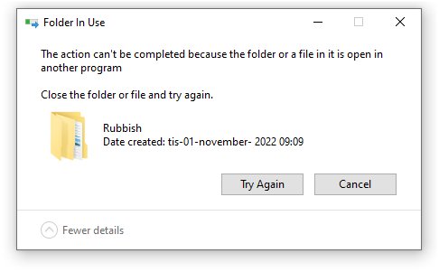 [SOLVED] - Folder in use . . ? | Tom's Hardware Forum