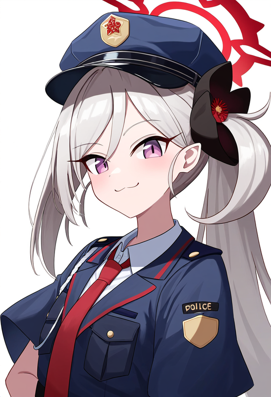 depth of field, 1girl, [[[mutsuki (blue archive)]]], {{{{police uniform}}}}, blu s 2479754594 ...