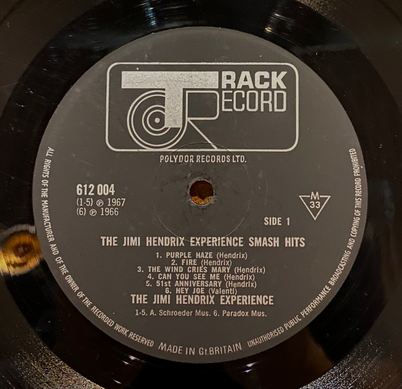 JIMI HENDRIX EXPERIENCE Smash Hits Label1 — Postimages