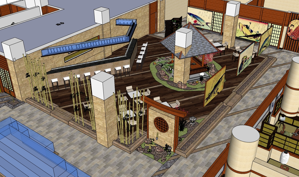 1153 Interior Restaurant Sketchup Model Free Download Part2