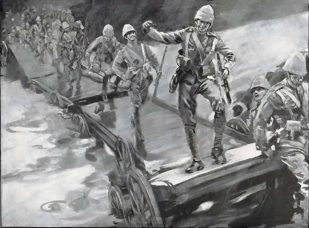 Anglo boer,rio Bushman,con la tropas de Sir Charles Warren 11ª brigada ...