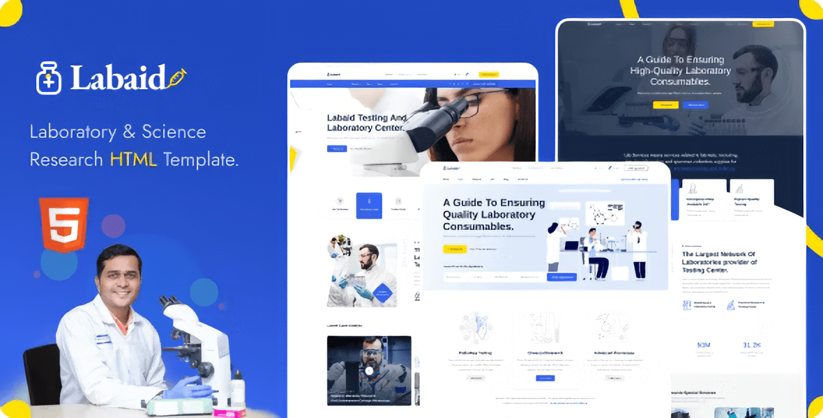 Labaid - Laboratory & Science Research HTML Template – Bliter GPL