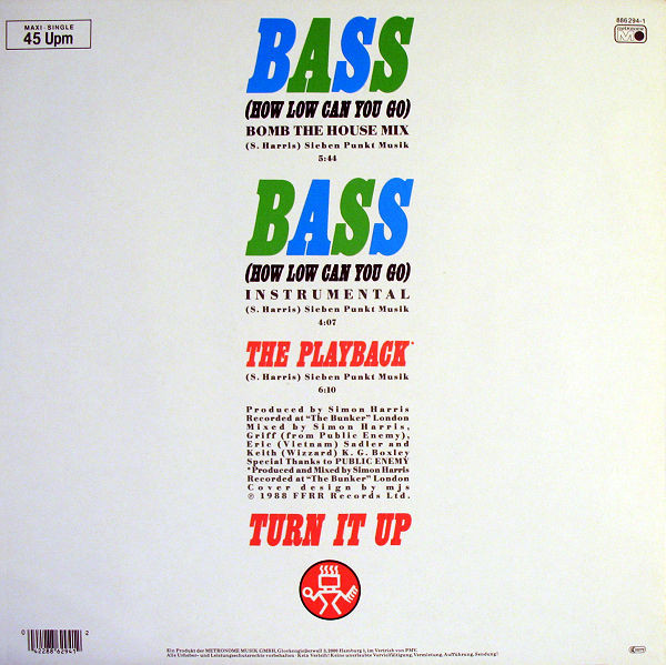 15/01/2023 - Simon Harris ‎– Bass (How Low Can You Go)(Vinyl, 12, 45 ...