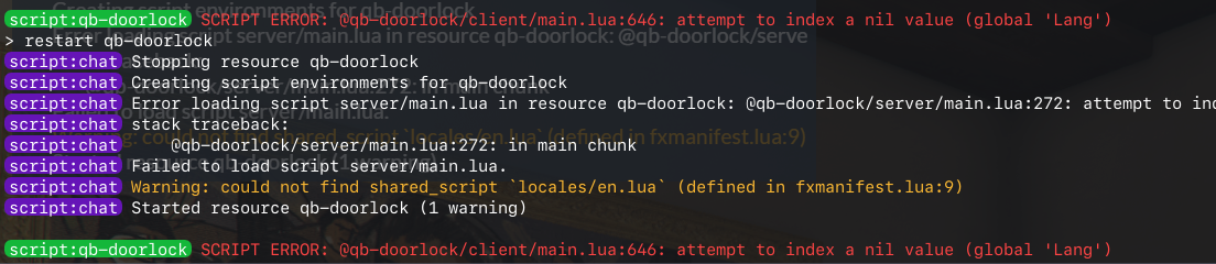 [BUG] door lock is dead · Issue #146 · qbcore-framework/qb-doorlock · GitHub