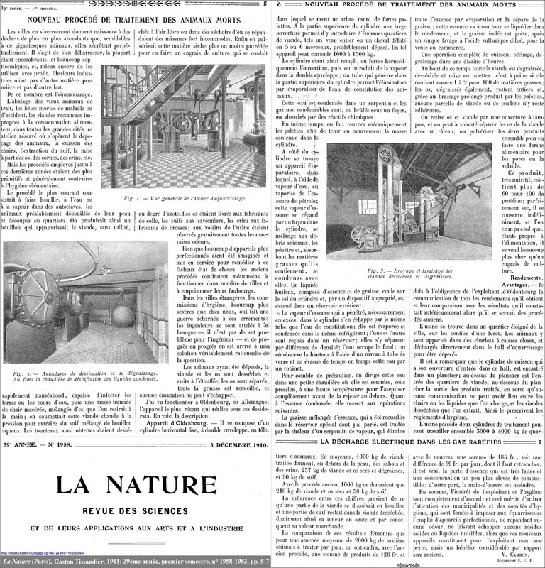 WW1 La Nature December 1910 Corpse Factory Story Nouveau Procédé de ...