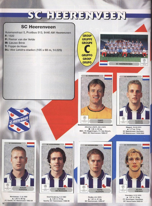 Album UEFA Champions League 2000 2001 Panini 20 — Postimages