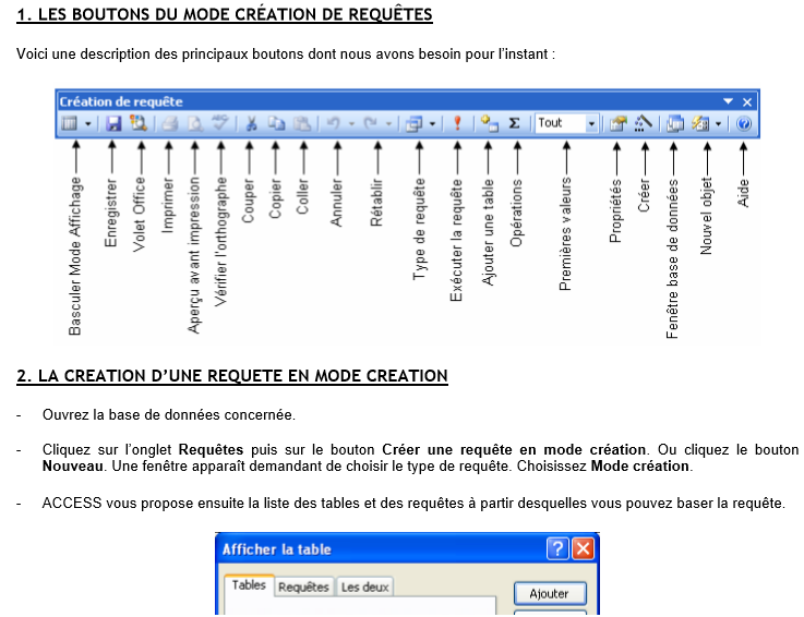 Créer une requête de sélection sur Access