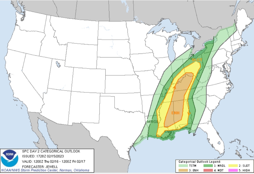 Severe weather threat for Today/Tomorrow across the SE All severe modes ...