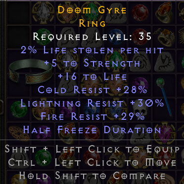 Tri Res Life Leech Ring - Topic - d2jsp
