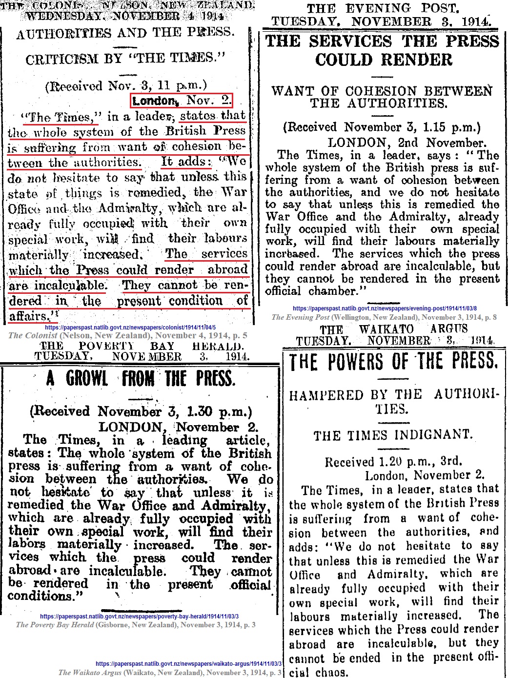 WW1 Various newspapers November 1914 Corpse Factory Story — Postimages