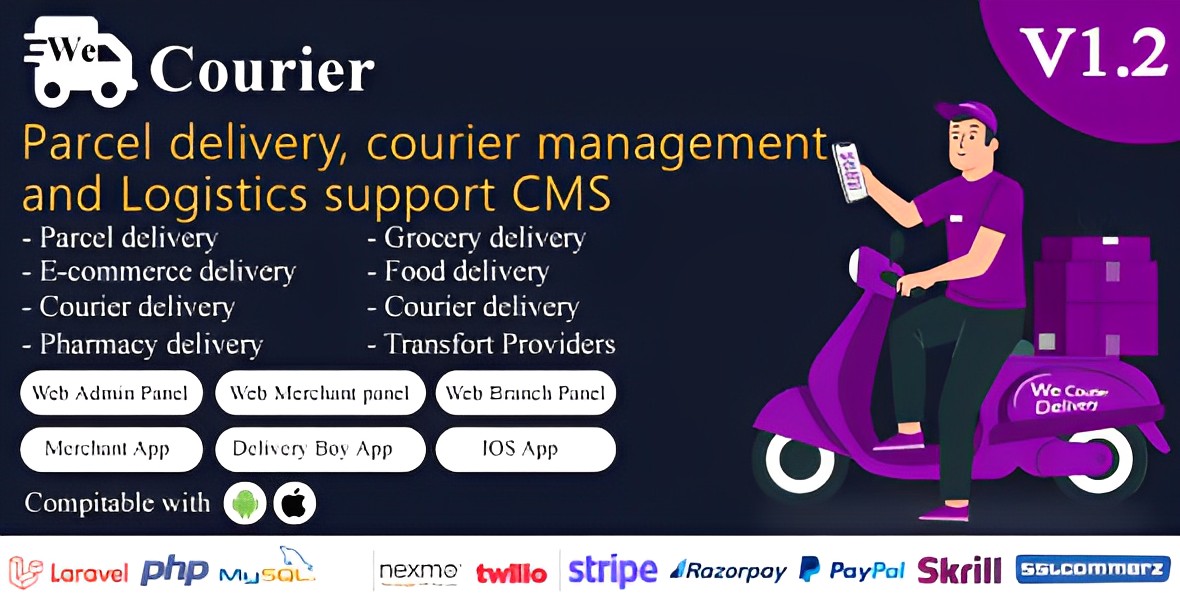 We Courier – Courier And Logistics Management CMS With Merchant ...