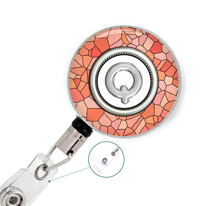 Nurse pediatrics name tag holder, monogram badge reel. Shop Now!