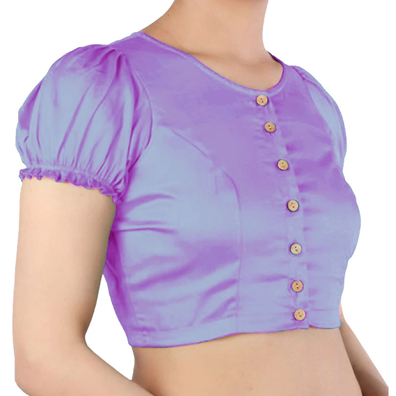 Women's Cotton Sari Blouse Designer Puff Sleeves Readymade Stitched Top ...