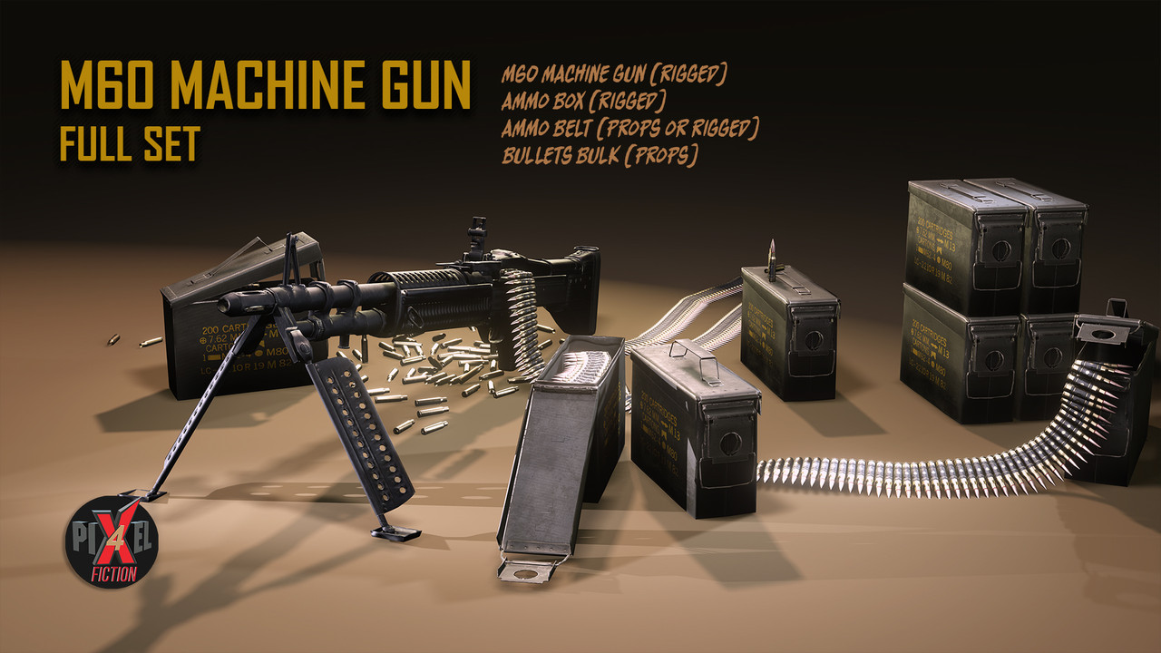 M60 Machine Gun Set - Free Daz 3D Models