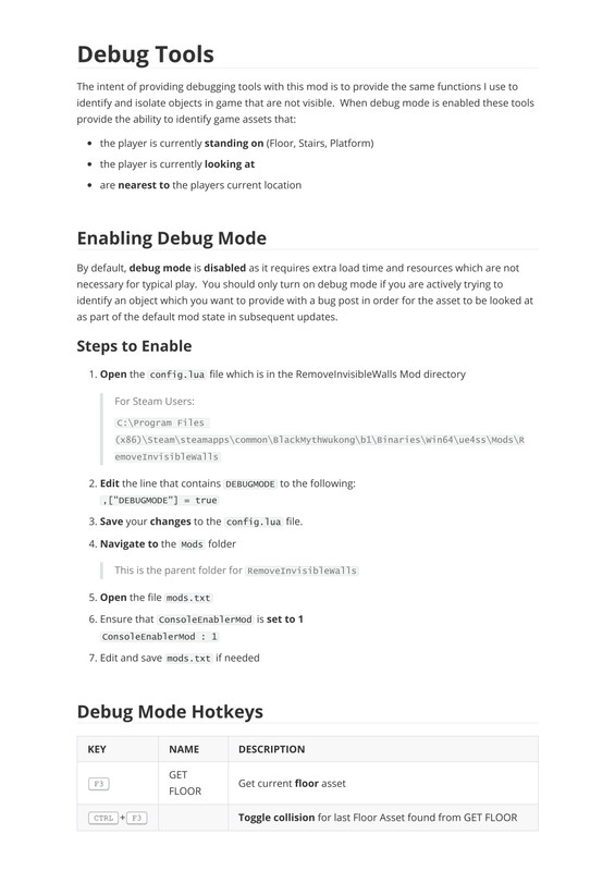 Debug Tools Guide (EN) at Black Myth: Wukong Nexus - Mods and community